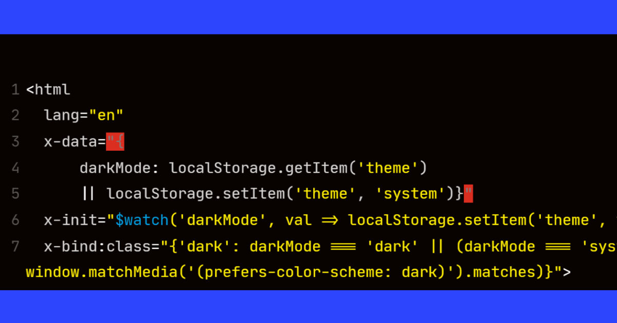 Dark Mode With Alpinejs And Tailwind Caffeine Creations